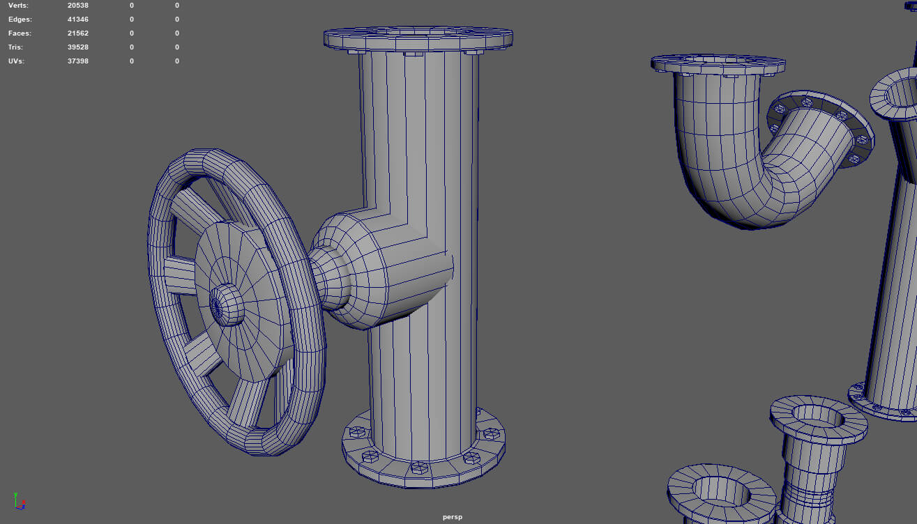 Low Poly Pipes Pack - 3D Model by ViperJr3D