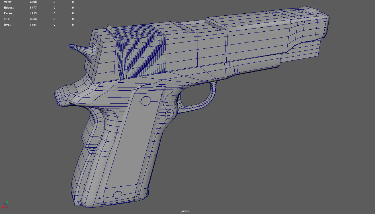 Low Poly Pistol 01 - 3D Model by ViperJr3D