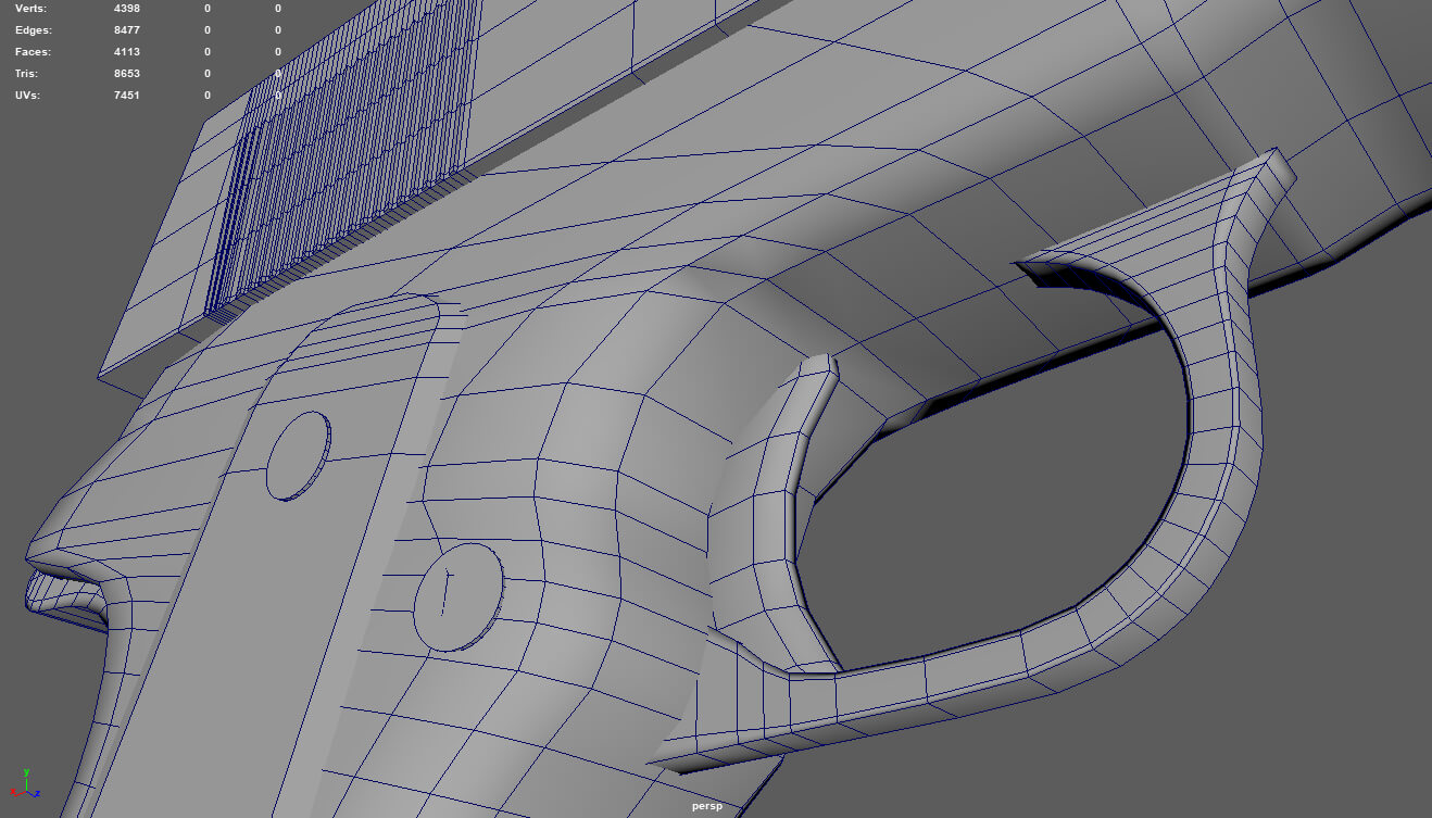 Low Poly Pistol 01 - 3D Model by ViperJr3D