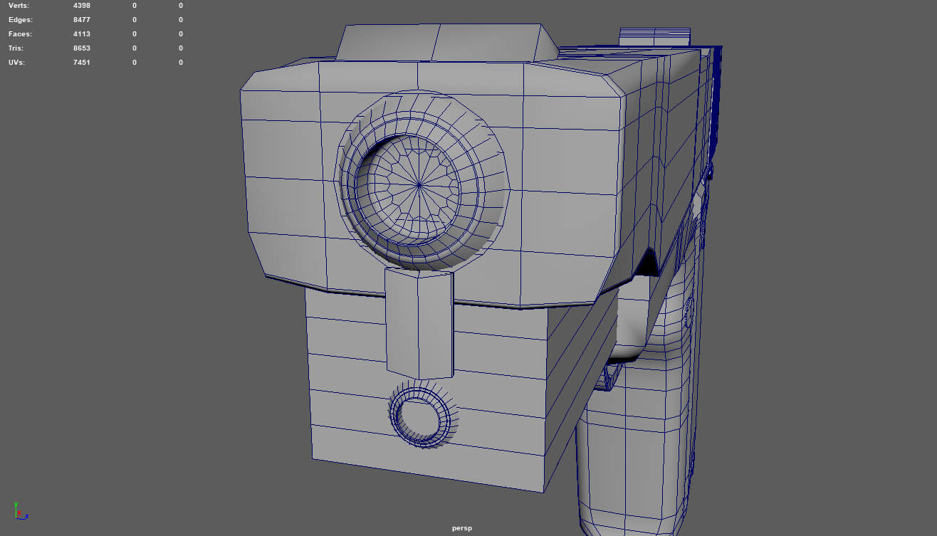 Low Poly Pistol 01 - 3D Model by ViperJr3D