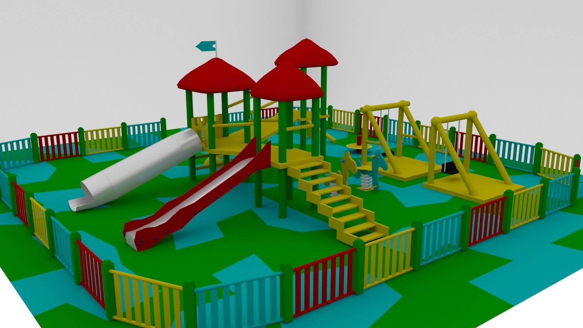 Low Poly Playground 01 - 3D Model by ViperJr3D