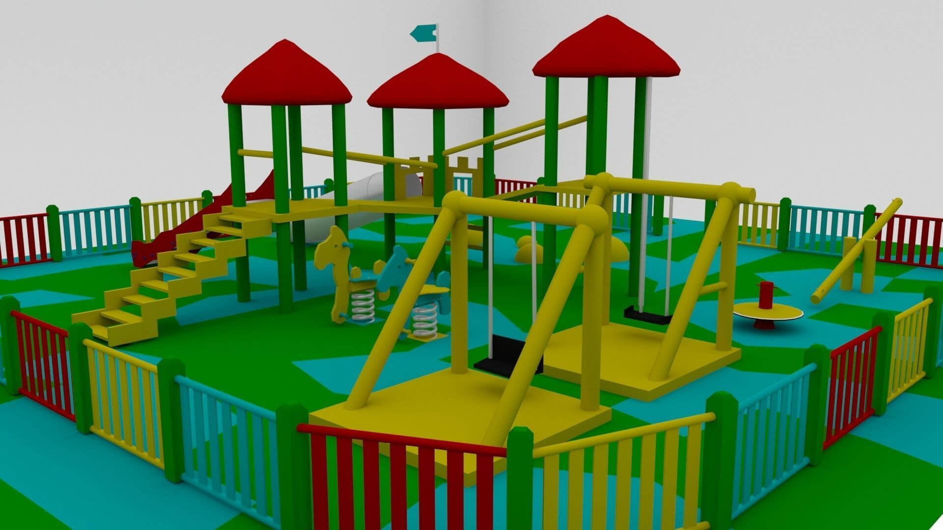 Low Poly Playground 01 - 3D Model by ViperJr3D