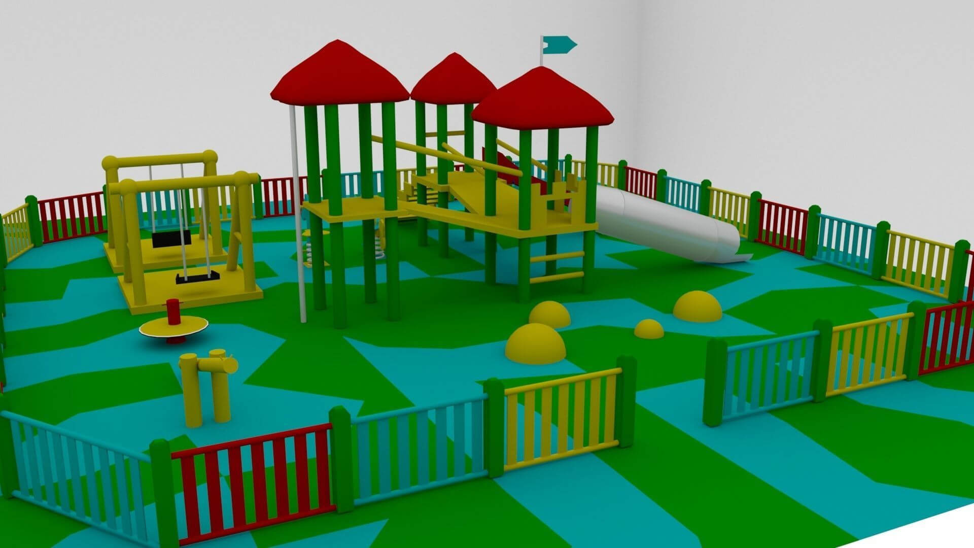 Low Poly Playground 01 - 3D Model by ViperJr3D