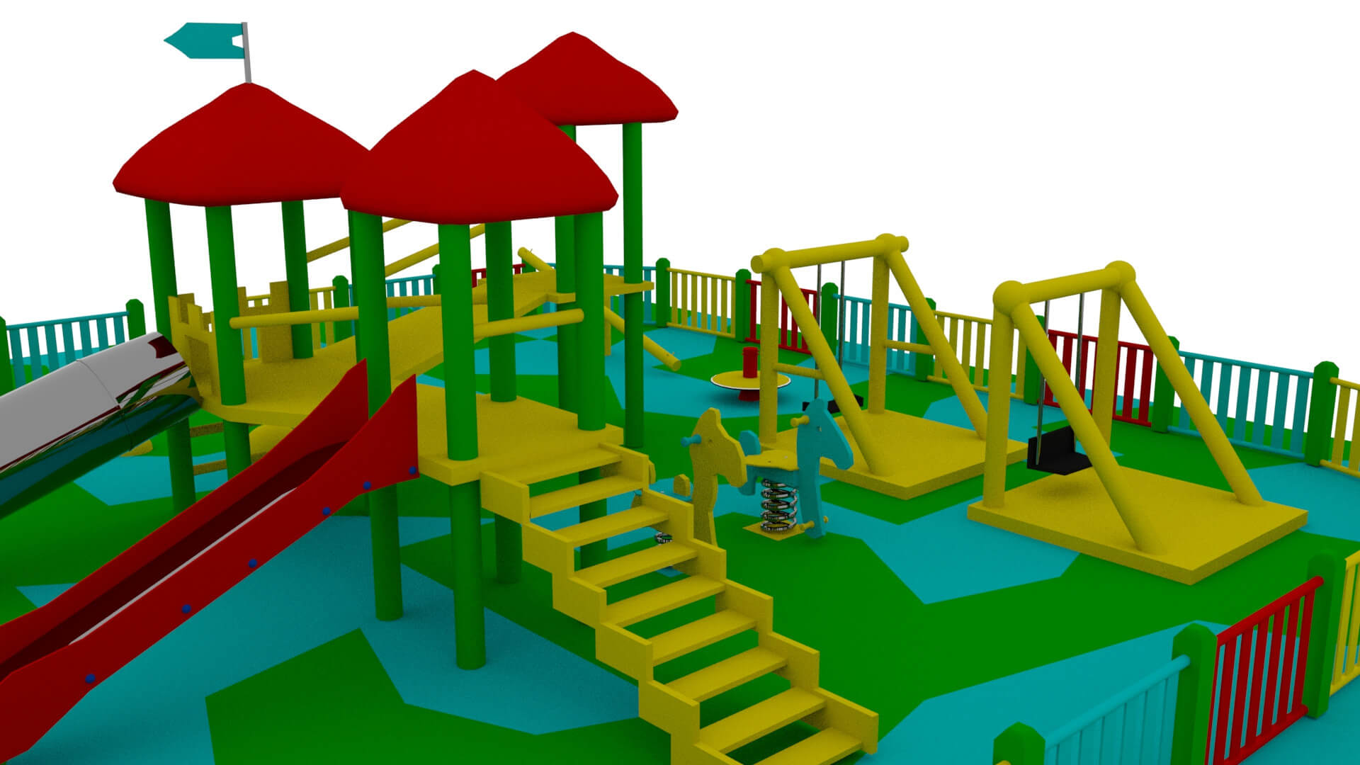 Low Poly Playground 01 - 3D Model by ViperJr3D