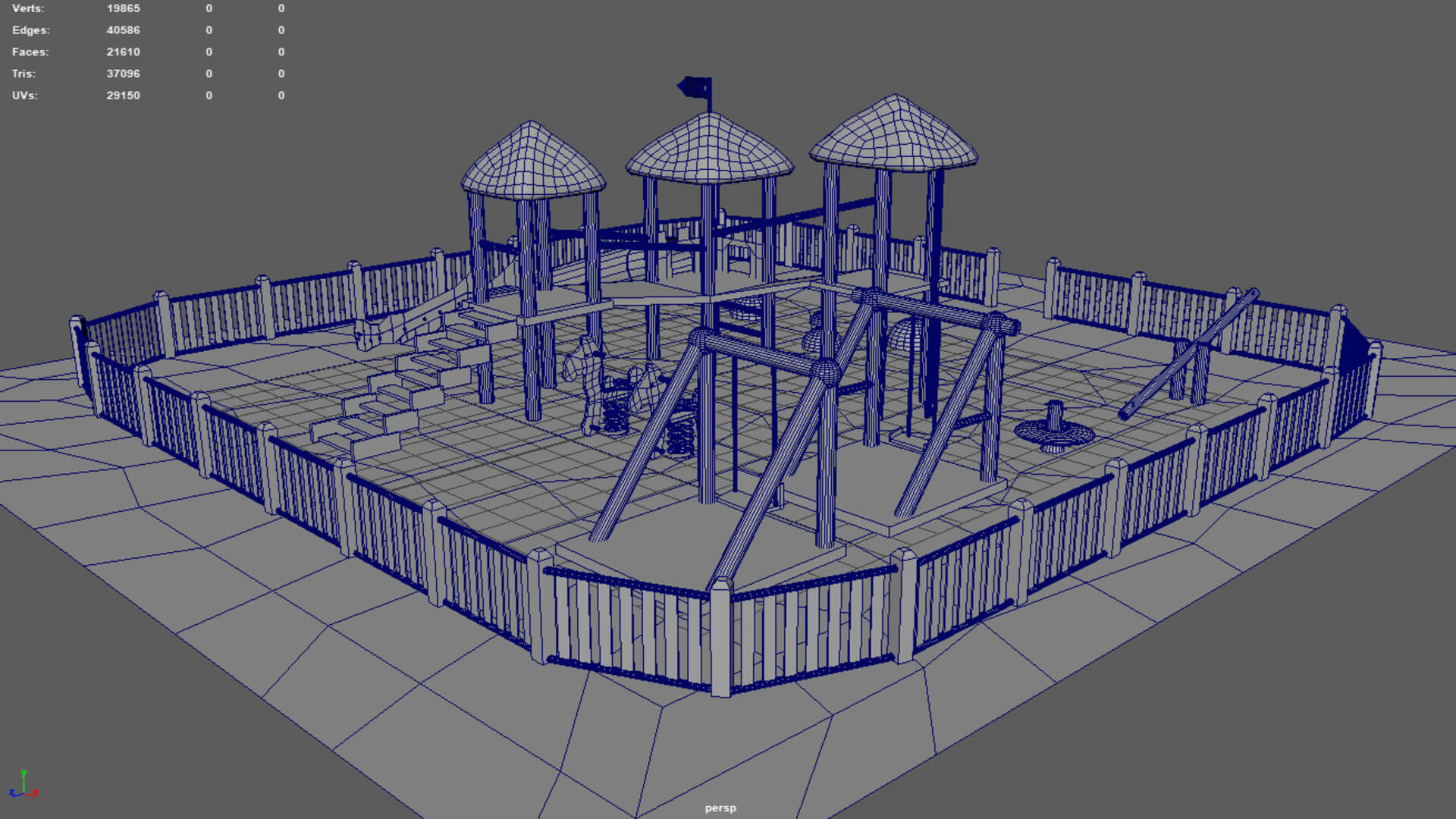 Low Poly Playground 01 - 3D Model by ViperJr3D