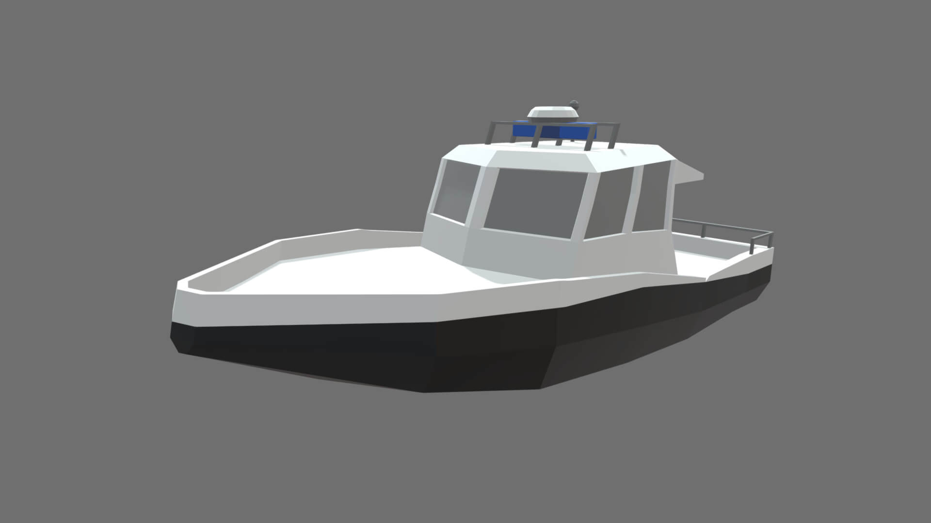 Low Poly Police Boat 01 - 3D Model by ViperJr3D