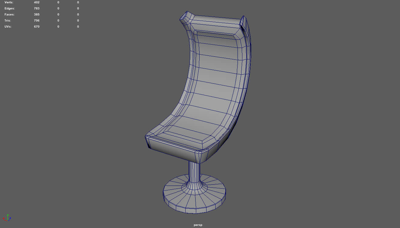 Low Poly Sci-Fi Table Chairs 01 3D Model by ViperJr3D