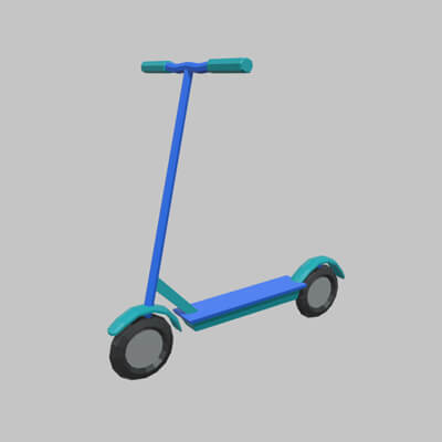 Low Poly Scooter 01 - 3D Model by ViperJr3D