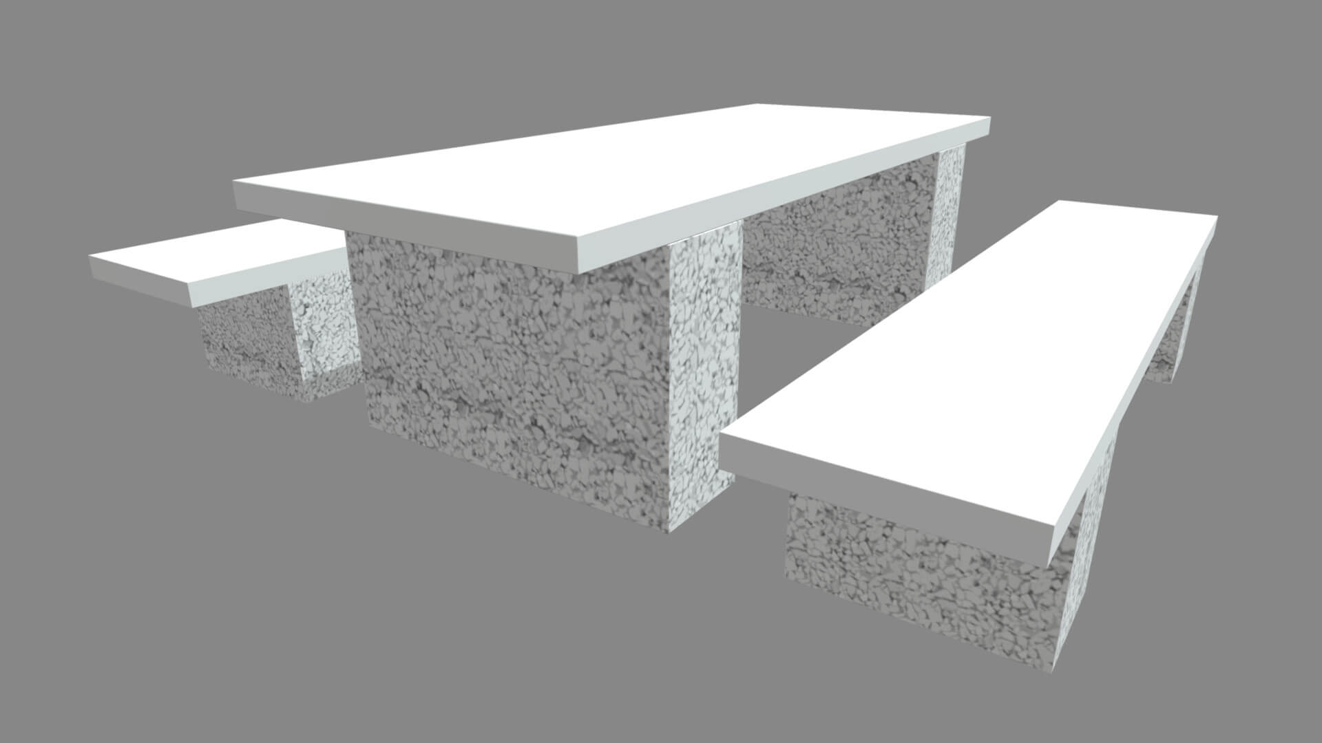 Low Poly Stone Bench - 3D Model by ViperJr3D