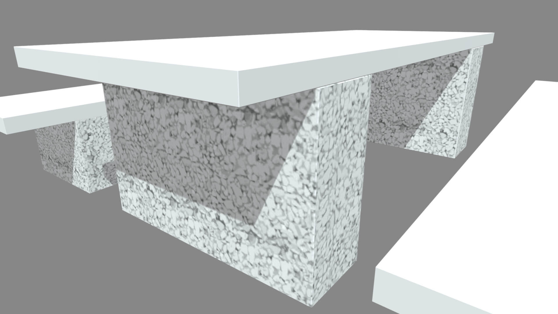 Low Poly Stone Bench - 3D Model by ViperJr3D