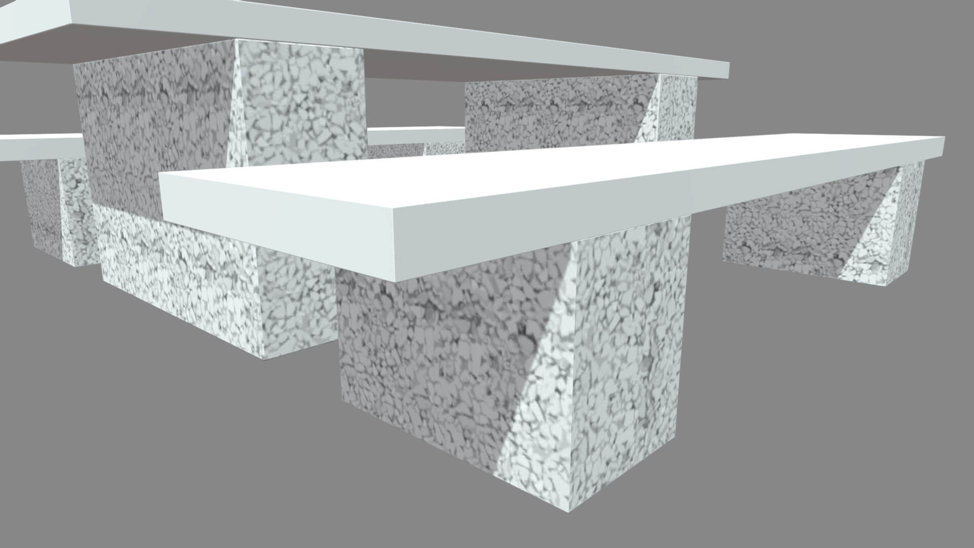 Low Poly Stone Bench - 3D Model by ViperJr3D