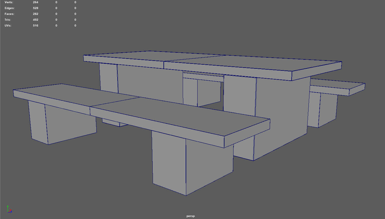 Low Poly Stone Bench - 3D Model by ViperJr3D