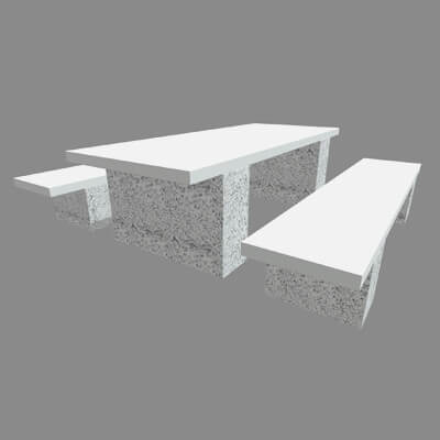Low Poly Stone Bench - 3D Model by ViperJr3D
