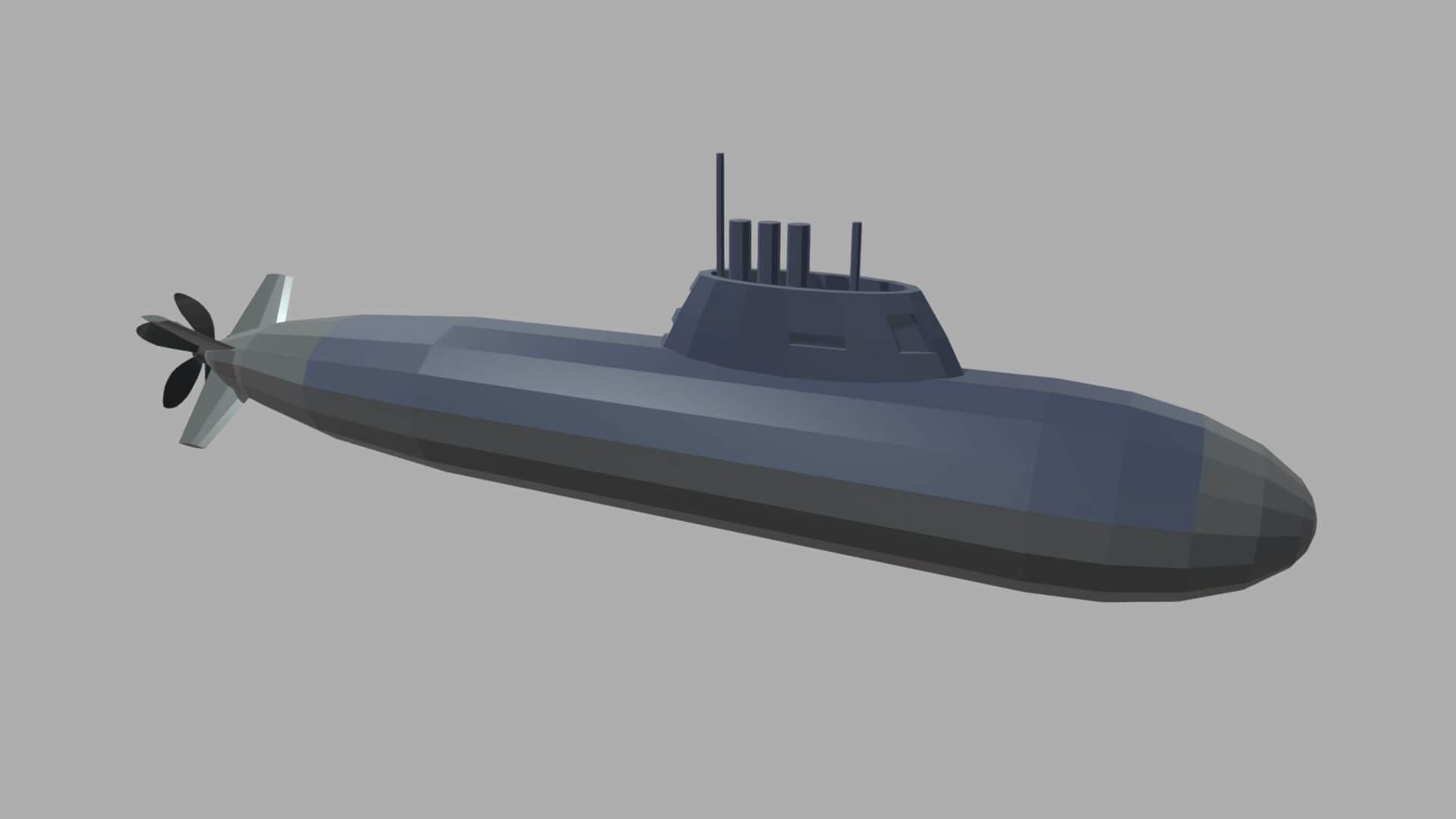 Low Poly Submarine 01 - 3D Model by ViperJr3D