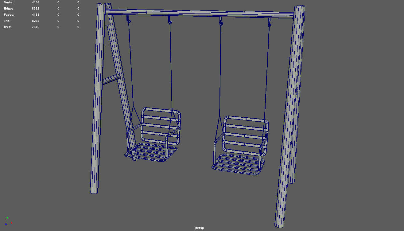 Low Poly Swing - 3D Model by ViperJr3D