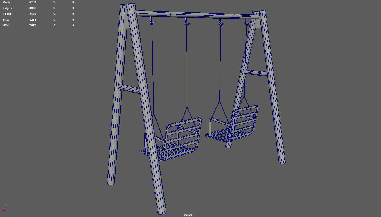 Low Poly Swing - 3D Model by ViperJr3D