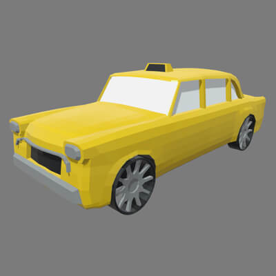 Low Poly Taxi 01 - 3D Model by ViperJr3D
