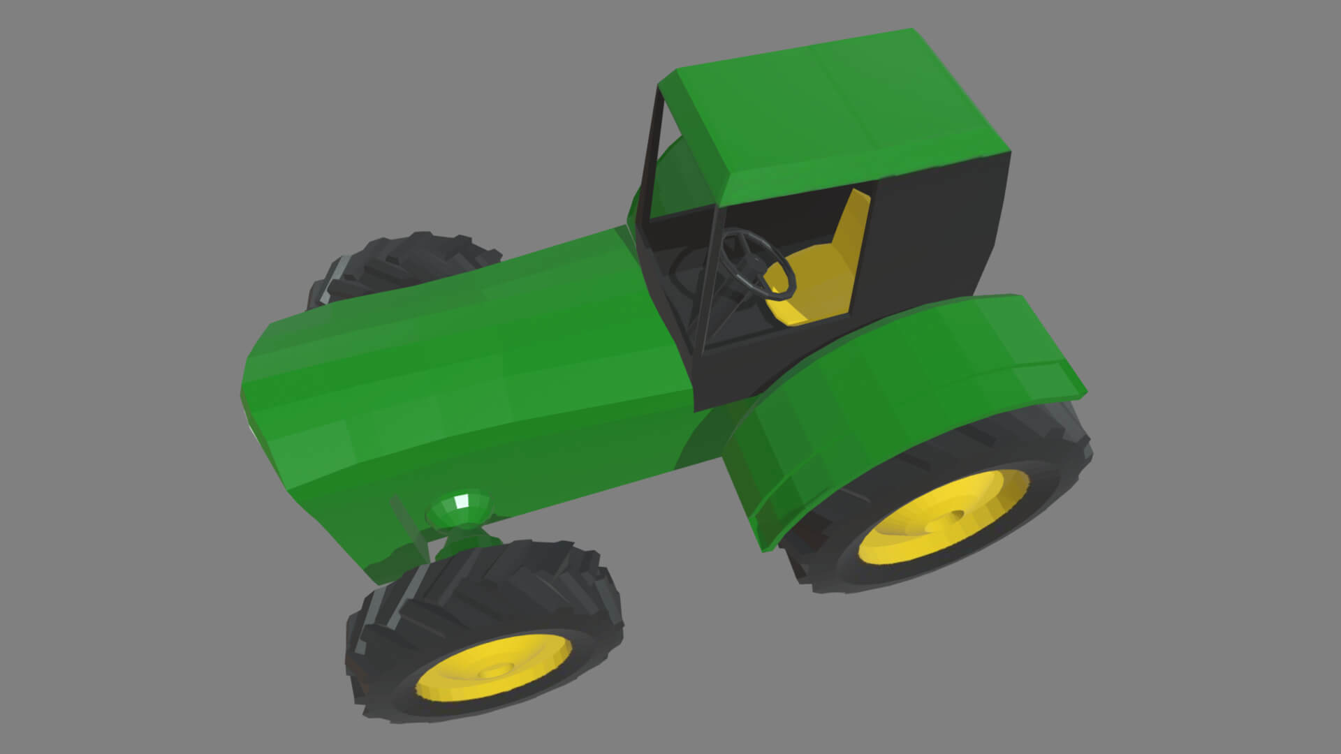 Low Poly Tractor 01 - 3D Model by ViperJr3D