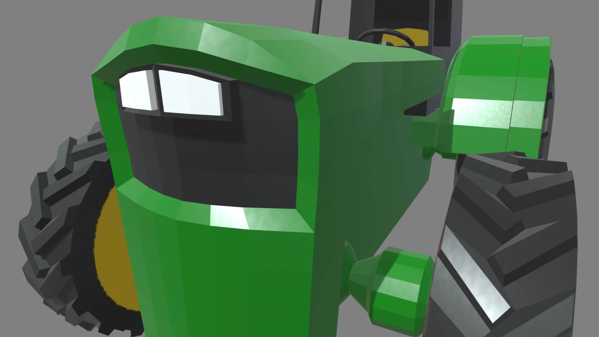 Low Poly Tractor 01 - 3D Model by ViperJr3D