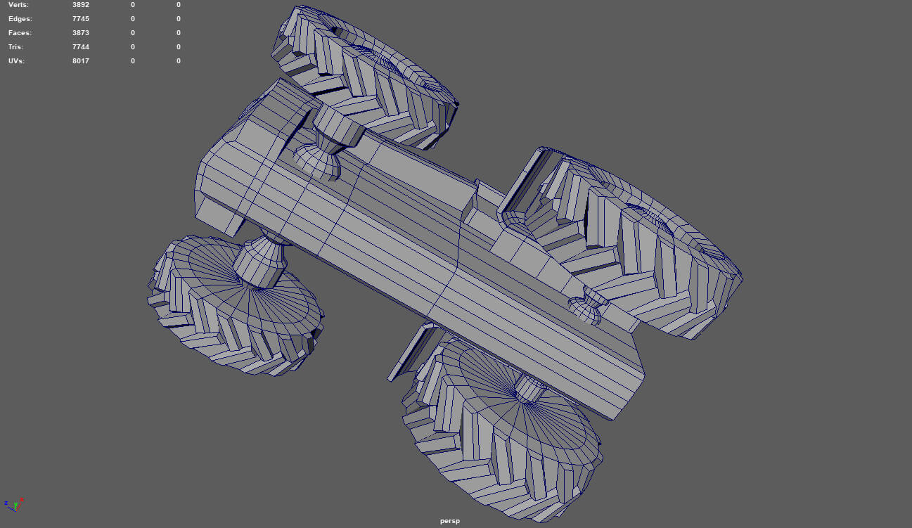 Low Poly Tractor 01 - 3D Model by ViperJr3D