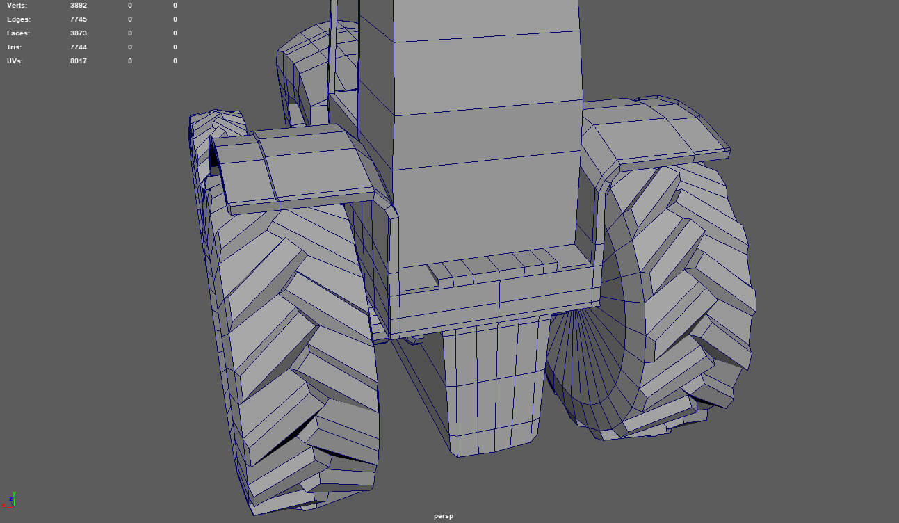 Low Poly Tractor 01 - 3D Model by ViperJr3D