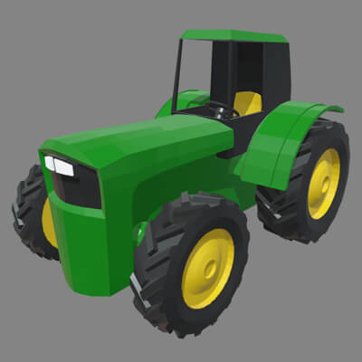 Low Poly Tractor 01 - 3D Model by ViperJr3D