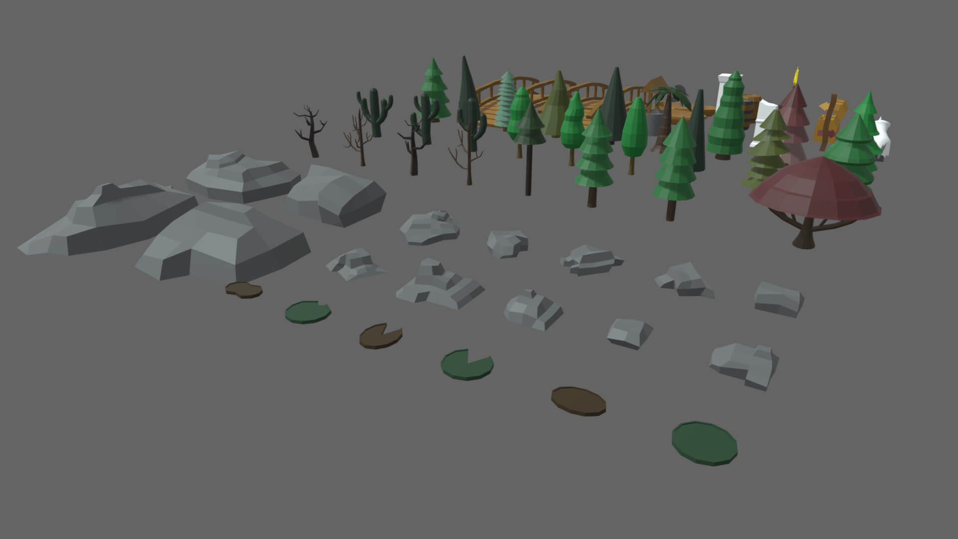 Low Poly Trees Videogame Assets - 3D Model by ViperJr3D