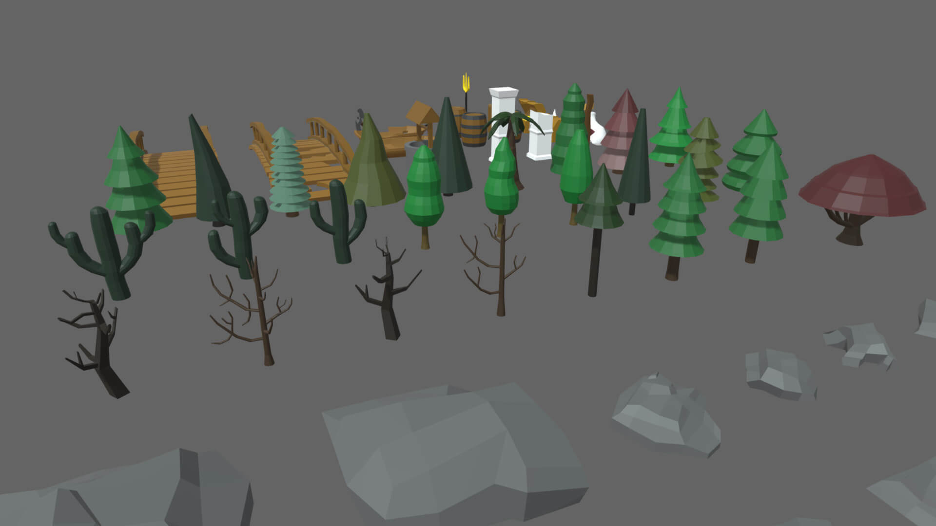 Low Poly Trees Videogame Assets - 3D Model by ViperJr3D