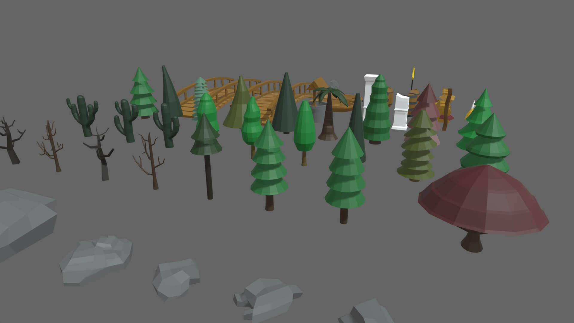 Low Poly Trees Videogame Assets - 3D Model by ViperJr3D