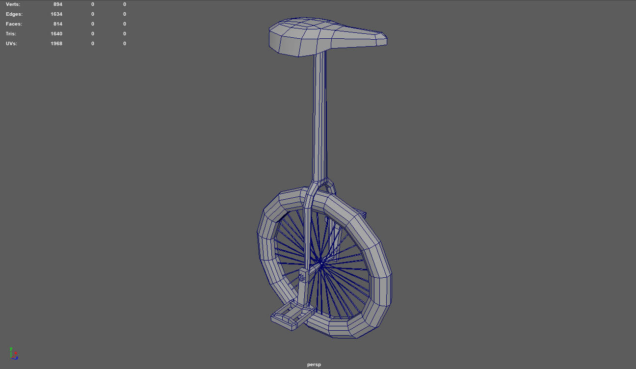 Low Poly Unicycle 01 - 3D Model by ViperJr3D