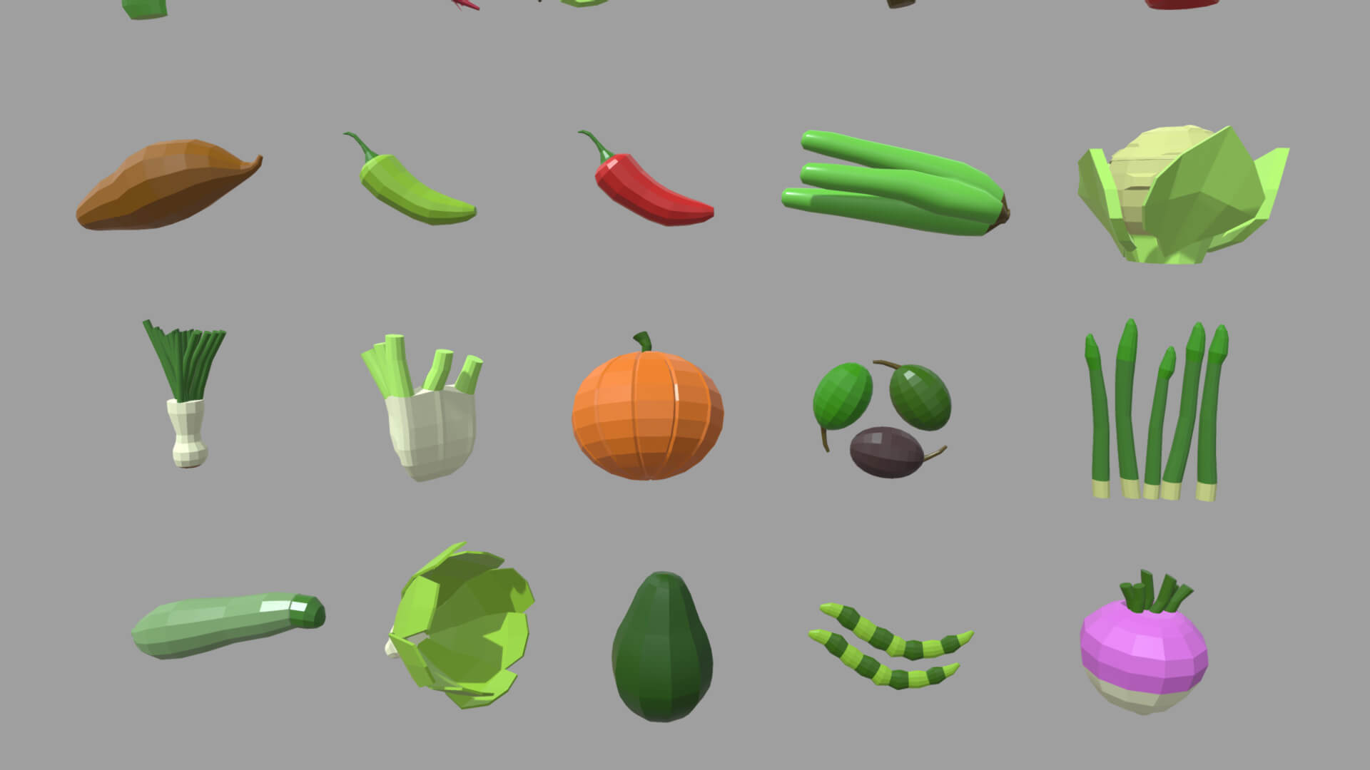 Low Poly Vegetables Pack 01 - 3D Model by ViperJr3D
