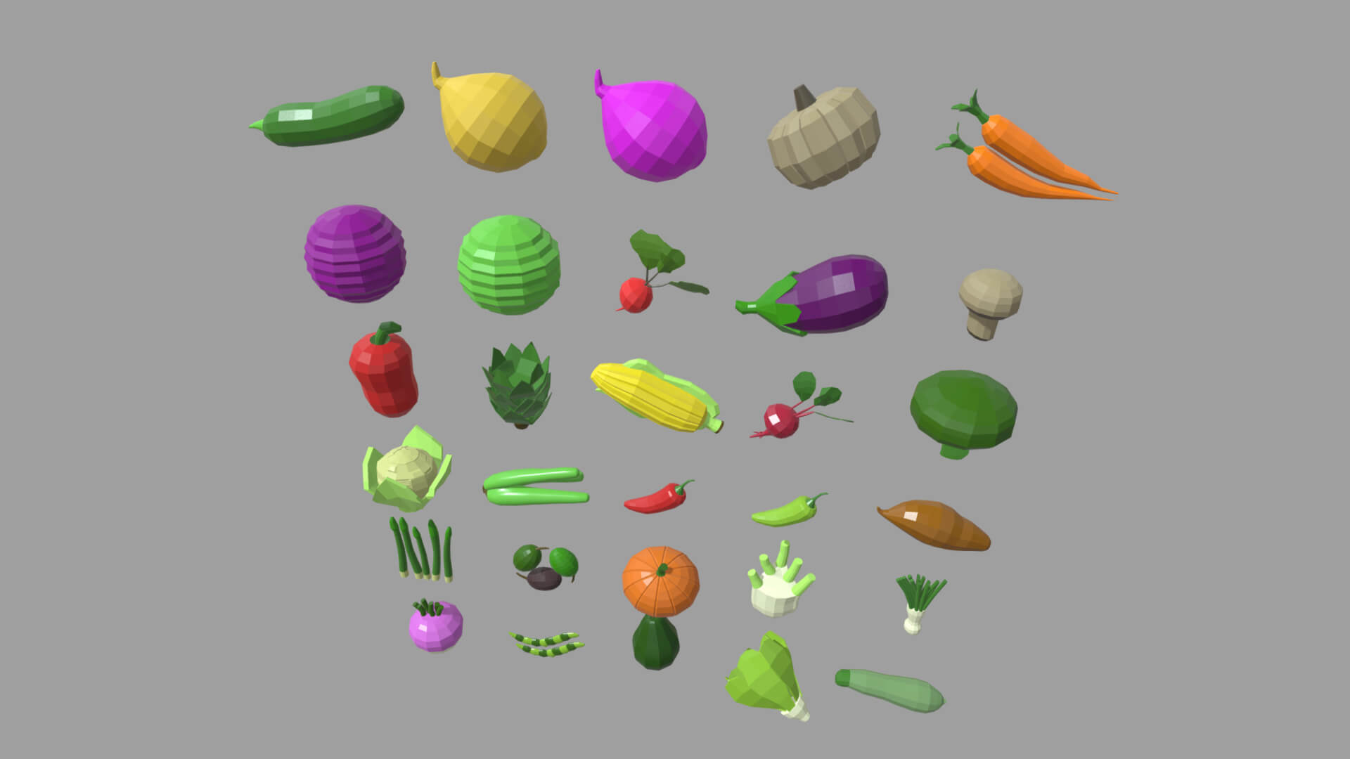 Low Poly Vegetables Pack 01 - 3D Model by ViperJr3D