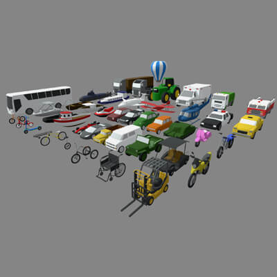Low Poly Vehicle Pack 01 - 3D Model by ViperJr3D