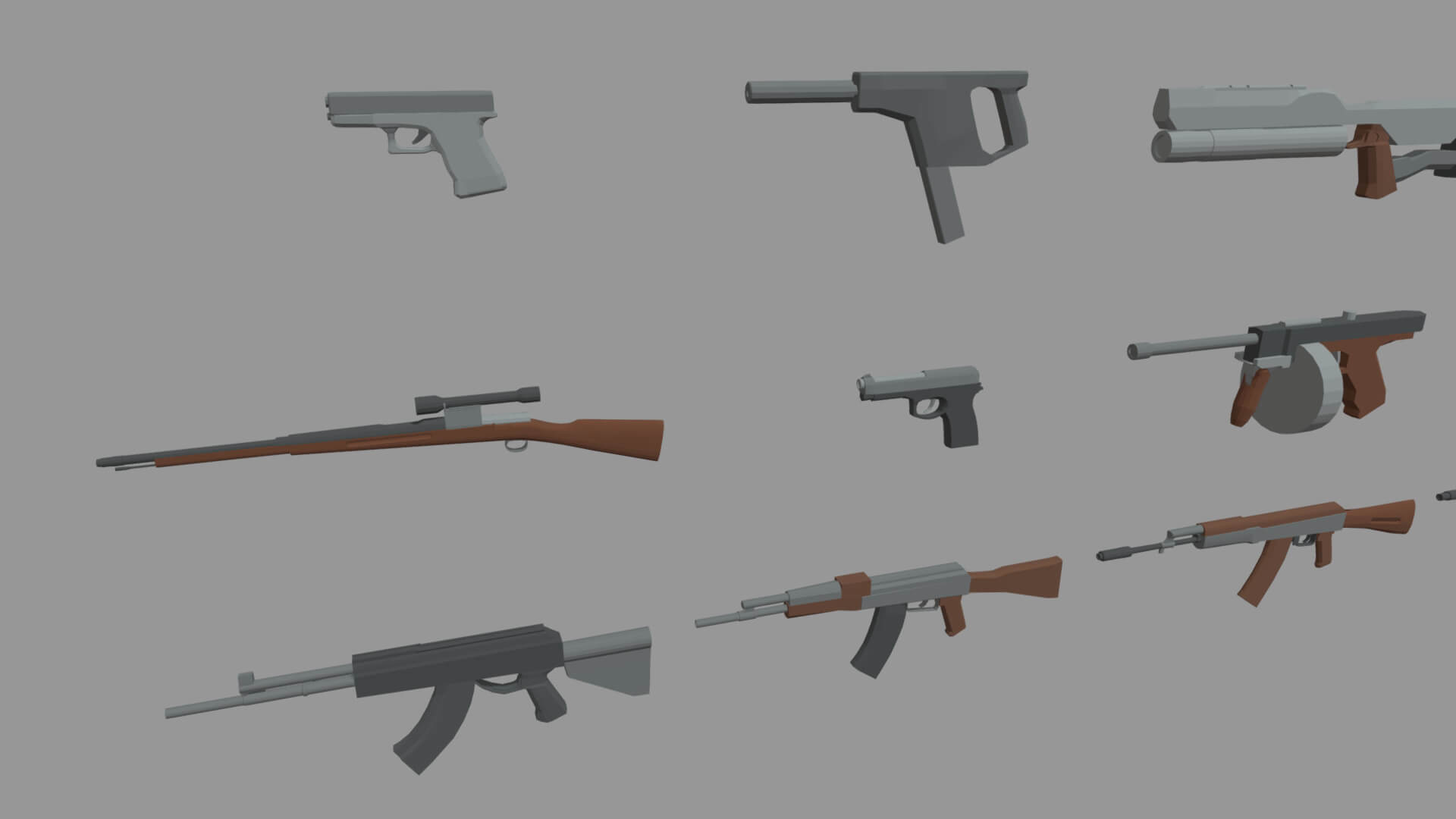 Low Poly Weapon Pack 01 - 3D Model by ViperJr3D