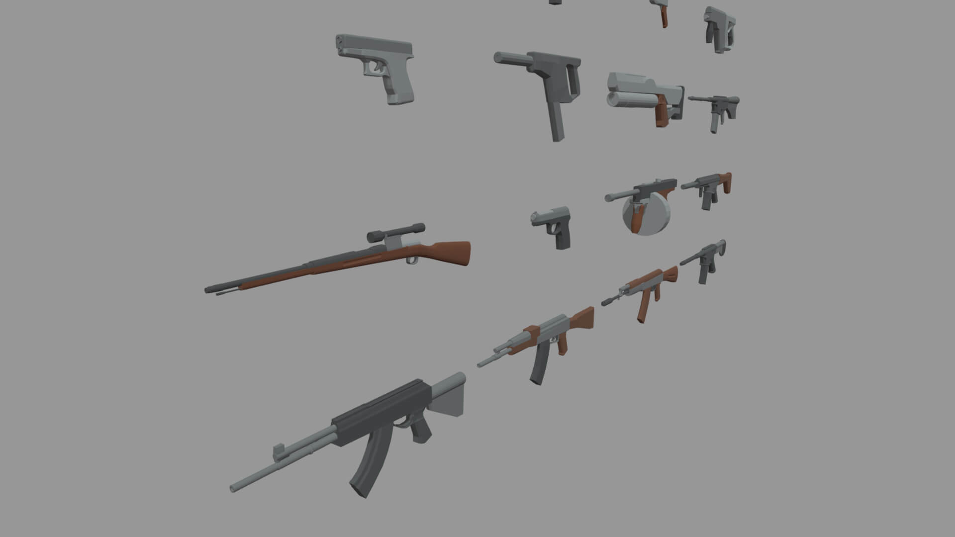 Low Poly Weapon Pack 01 - 3D Model by ViperJr3D