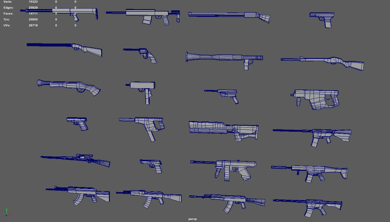 Low Poly Weapon Pack 01 - 3D Model by ViperJr3D