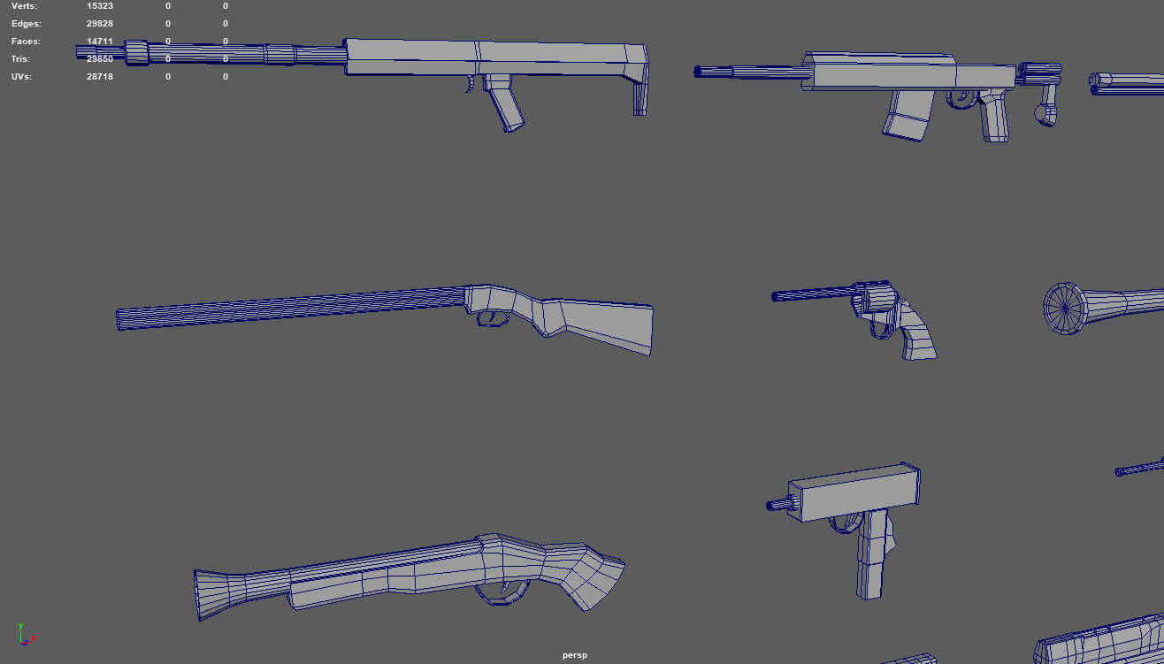 Low Poly Weapon Pack 01 - 3D Model by ViperJr3D