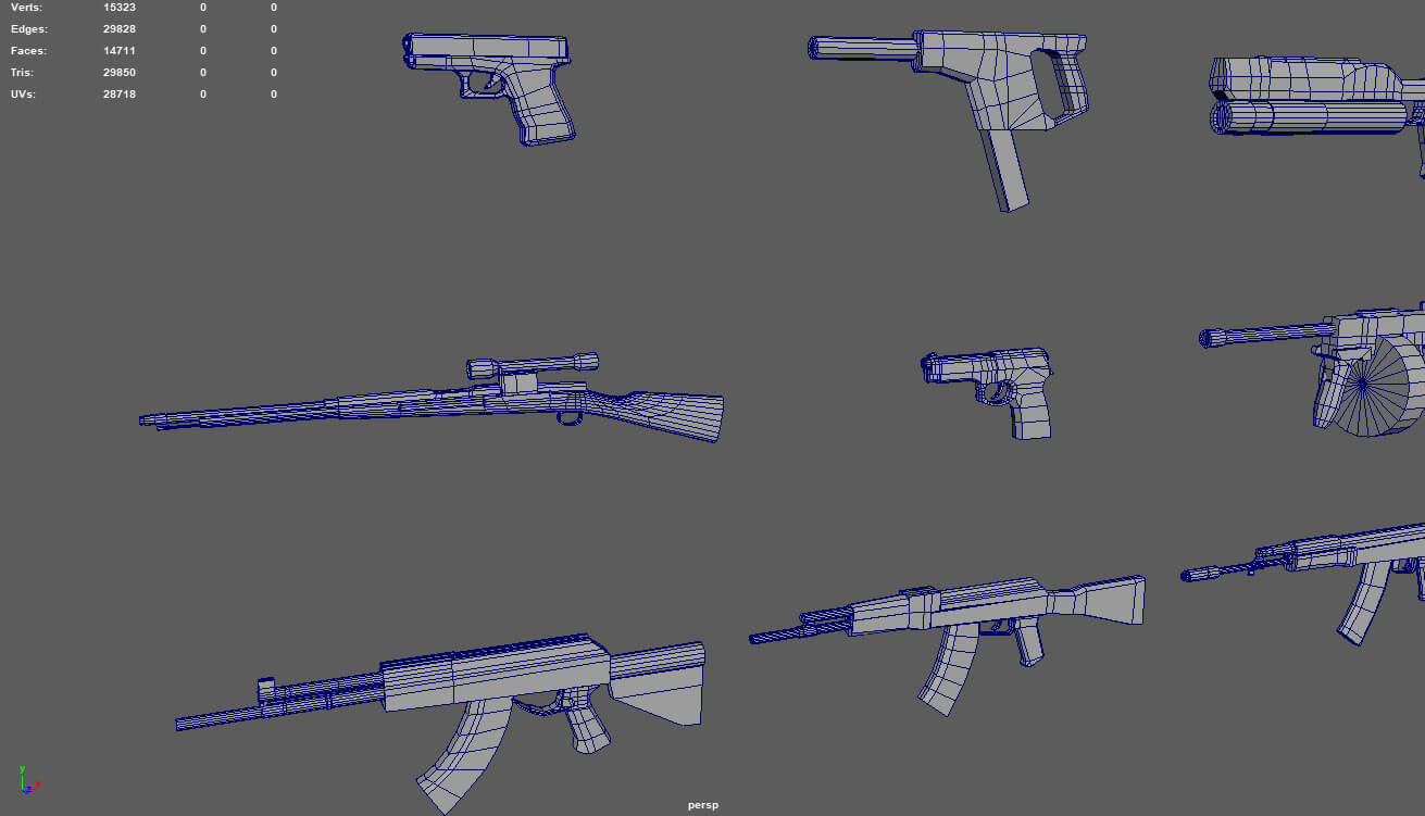 Low Poly Weapon Pack 01 - 3D Model by ViperJr3D