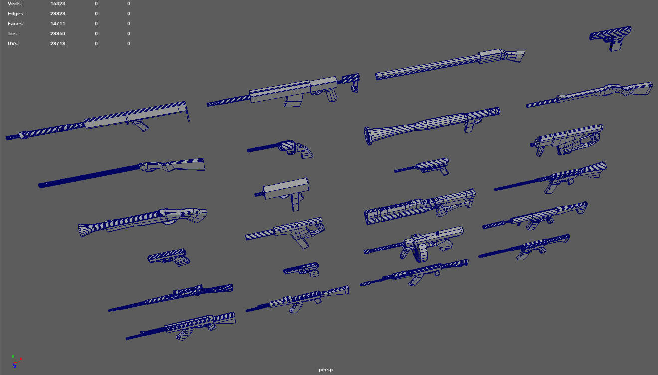 Low Poly Weapon Pack 01 - 3D Model by ViperJr3D