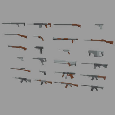 Low Poly Weapon Pack 01 - 3D Model by ViperJr3D