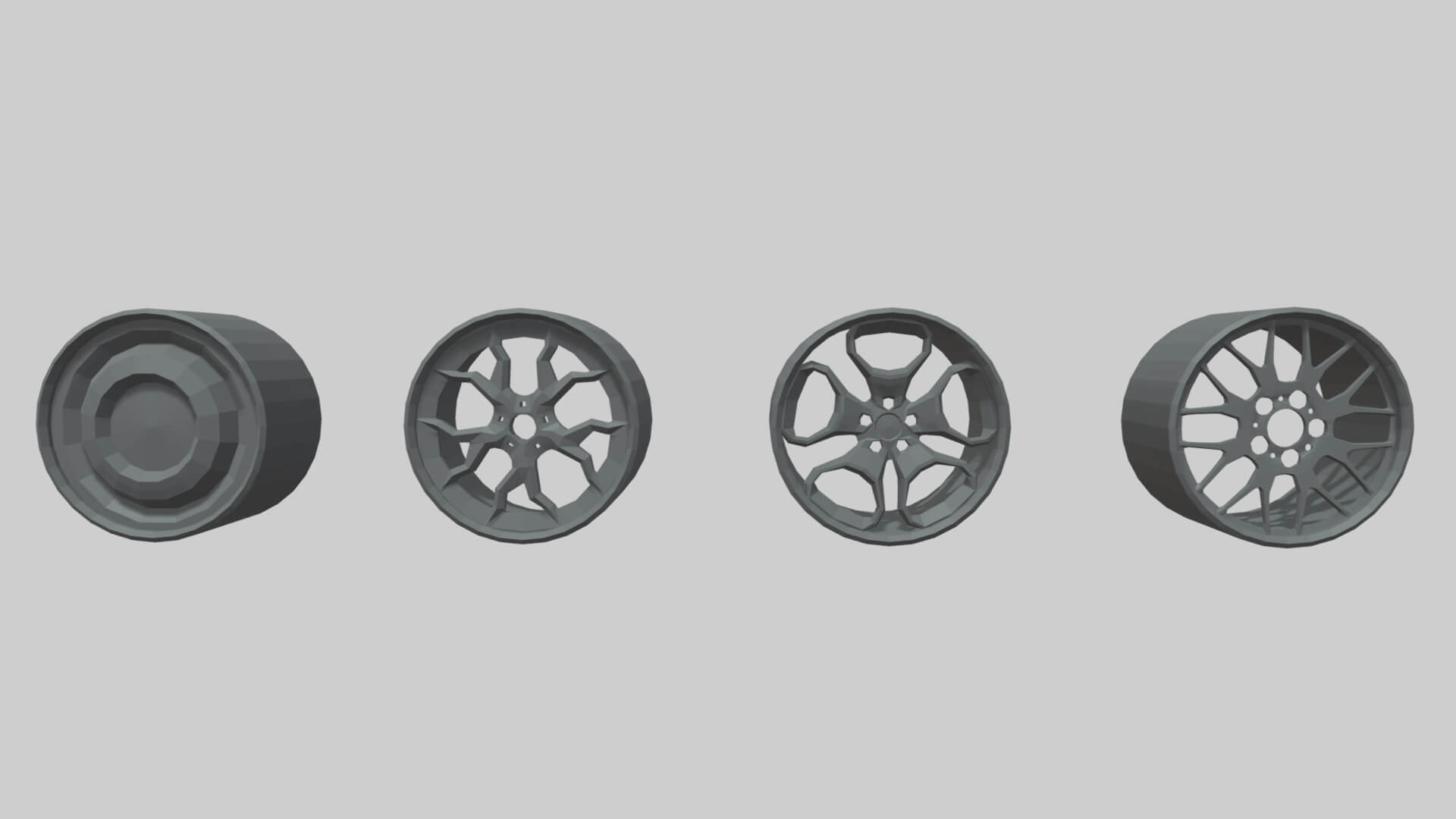 Low Poly Wheel Pack 01 - 3D Model by ViperJr3D