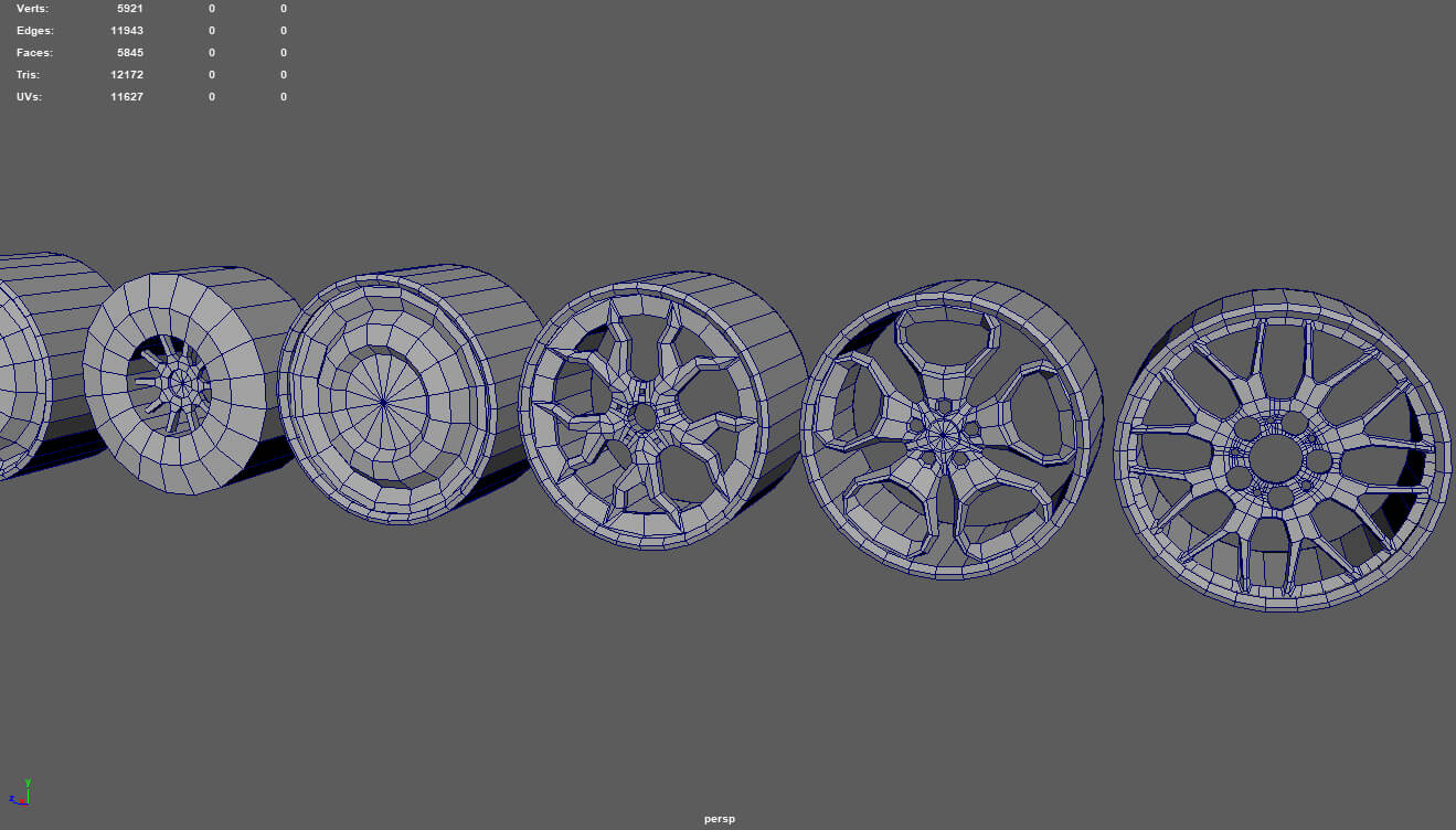 Low Poly Wheel Pack 01 - 3D Model by ViperJr3D
