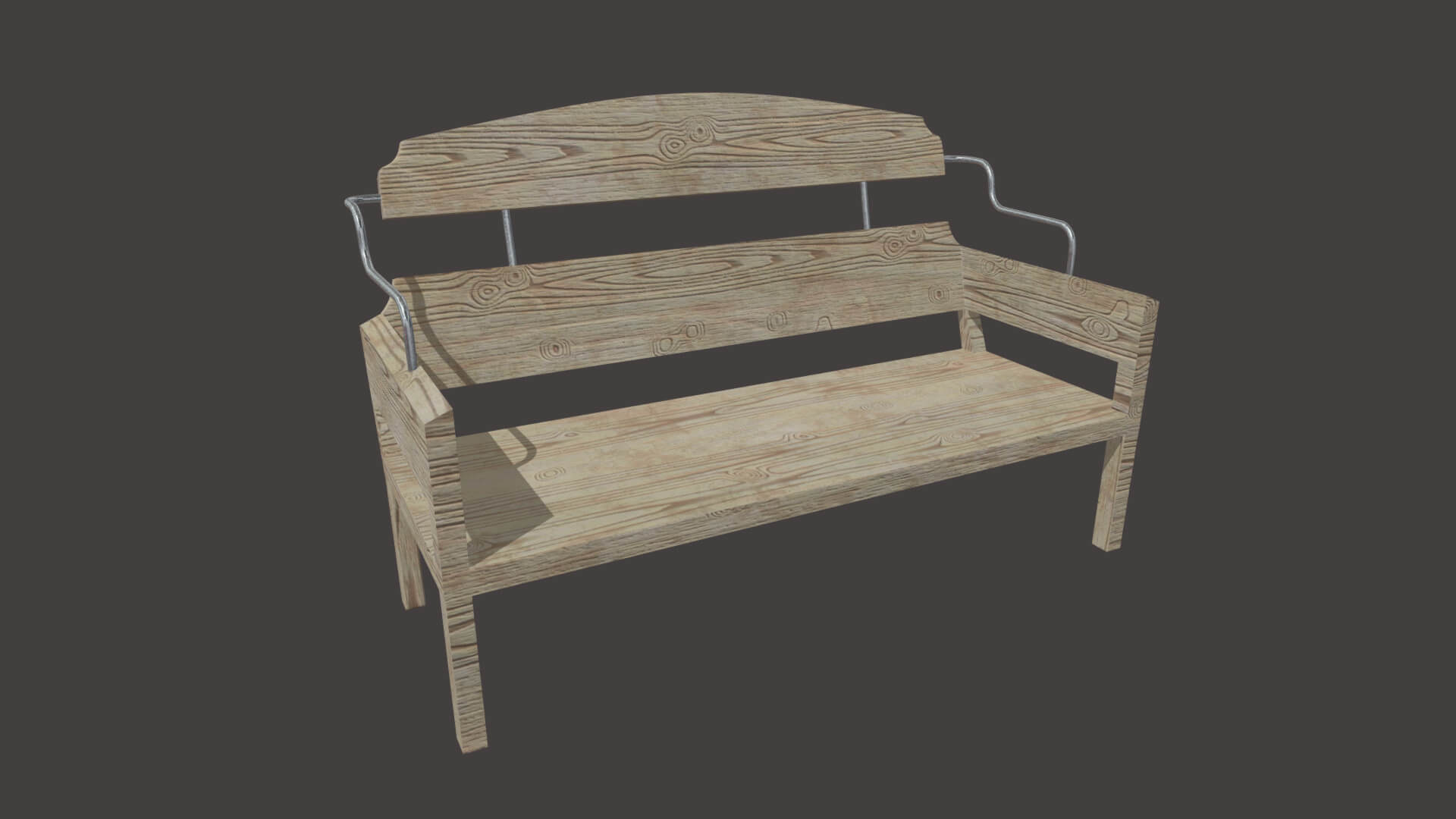 Low Poly White Wood Bench - 3D Model by ViperJr3D