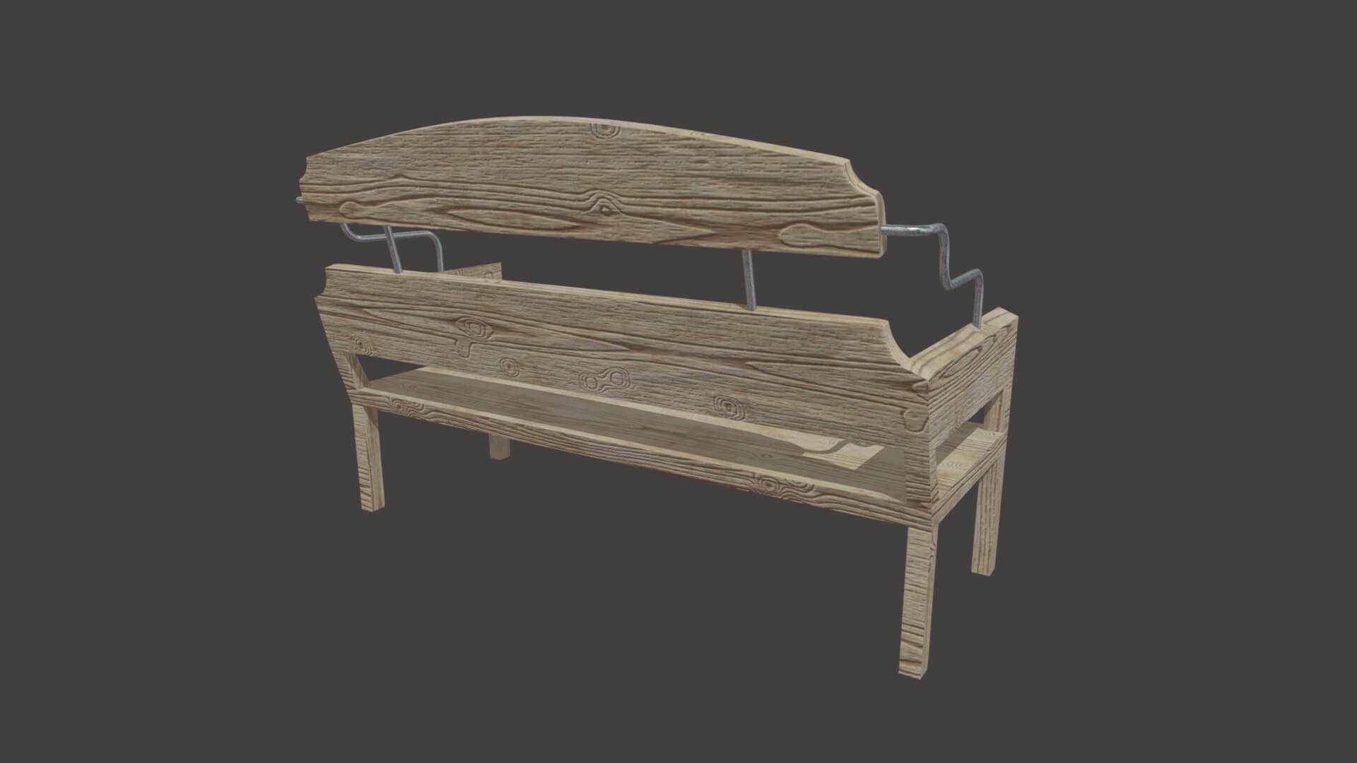 Low Poly White Wood Bench - 3D Model by ViperJr3D