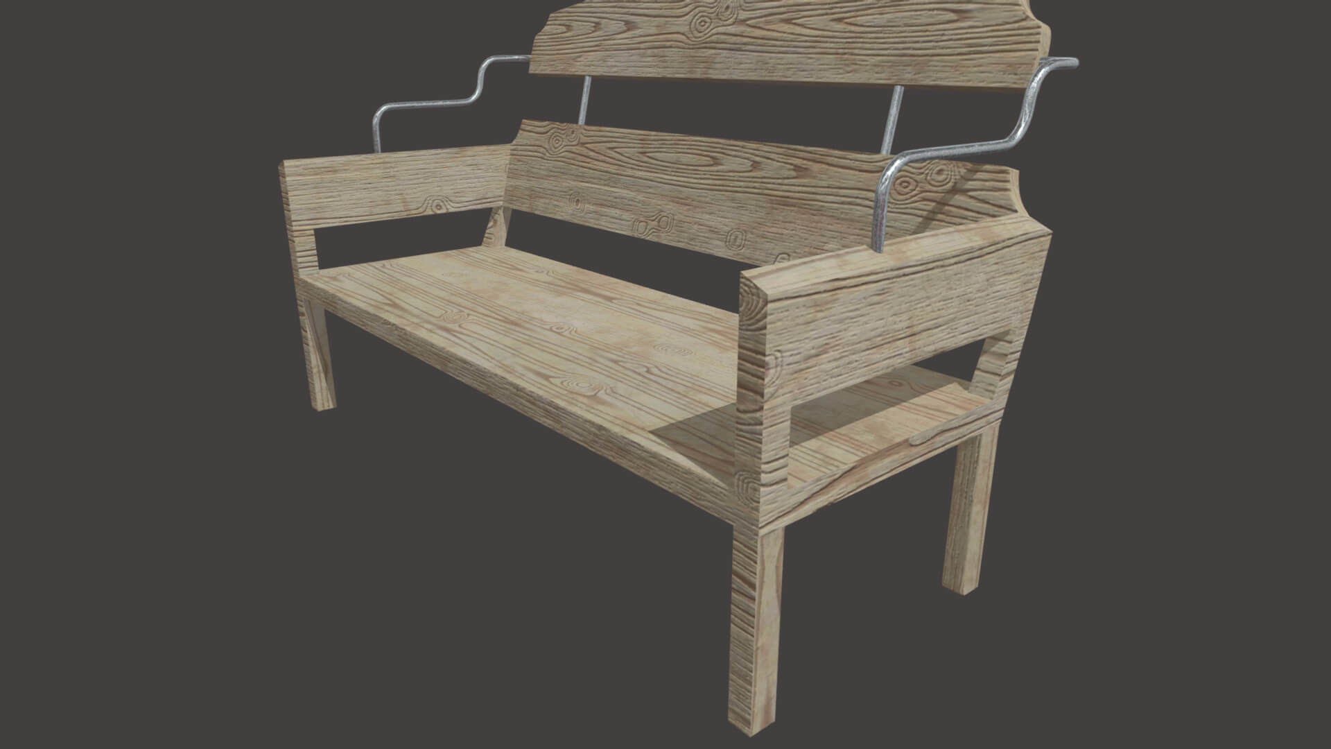 Low Poly White Wood Bench - 3D Model by ViperJr3D