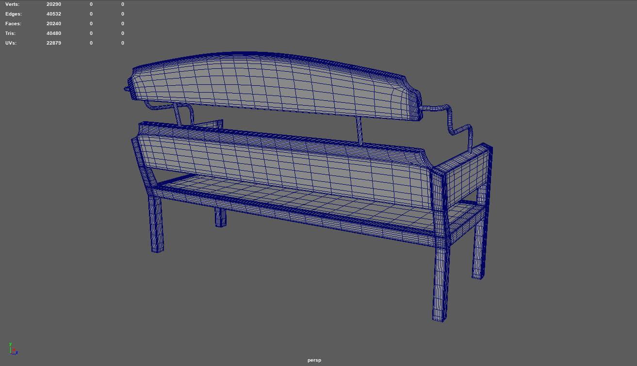 Low Poly White Wood Bench - 3D Model by ViperJr3D