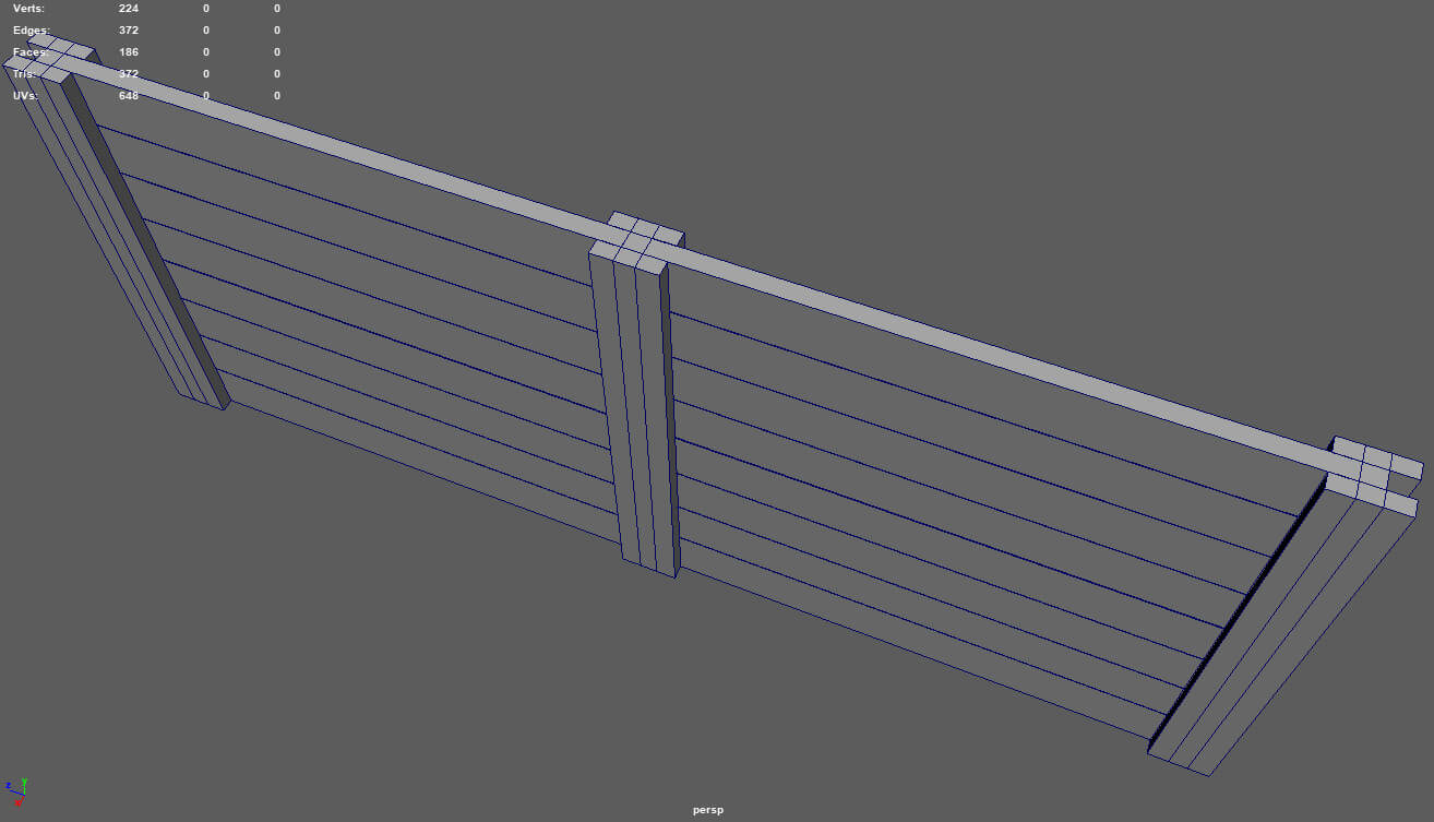 Low Poly Wooden Fence - 3D Model by ViperJr3D