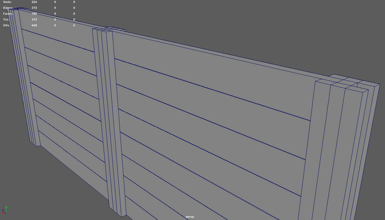 Low Poly Wooden Fence - 3D Model by ViperJr3D