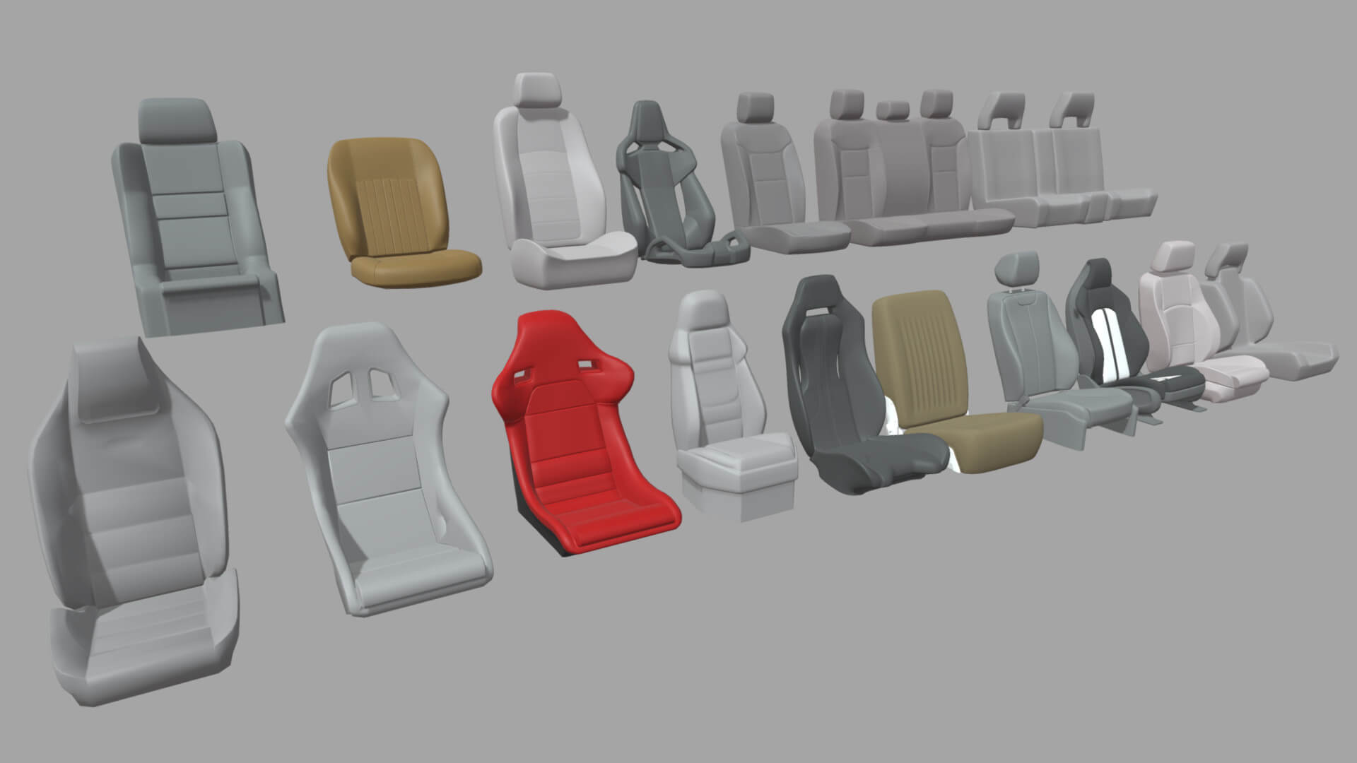 Mega Car Seat Pack - 3D Model by ViperJr3D