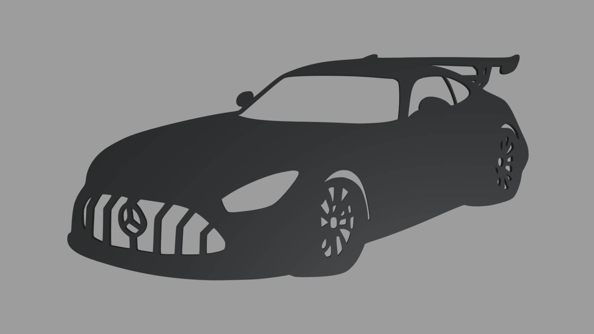 Mercedes-Benz AMG GT Wall Silhouette 3D Model by ViperJr3D